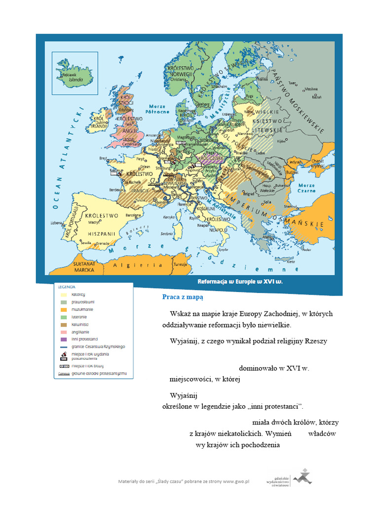 Rozdzial 5 Praca Z Mapa Reformacja W Europie W Xvi W 2 | PDF