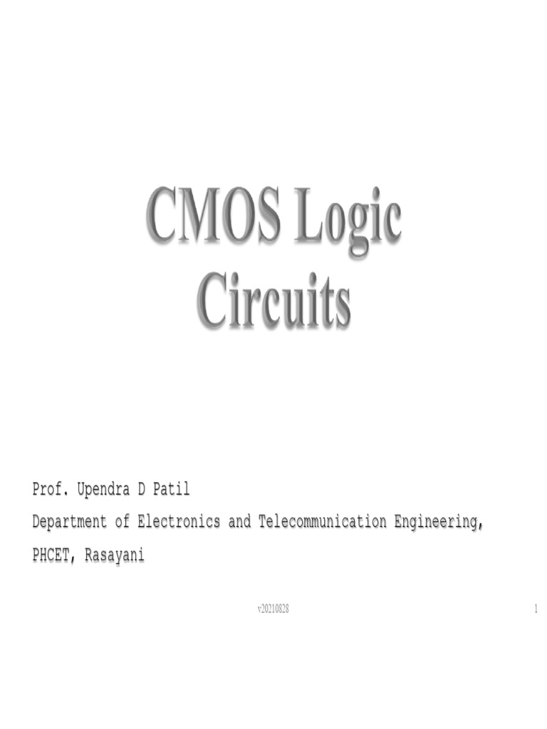 2.2 CMOS Realization of Gates | PDF | Cmos | Logic Gate