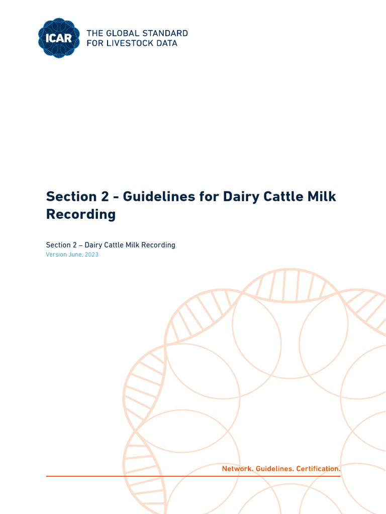 Dairy Cattle Milk Recording Guidelines | PDF | Dairy Cattle | Milk