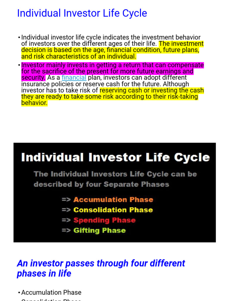 Individual Investor Life Cycle | PDF
