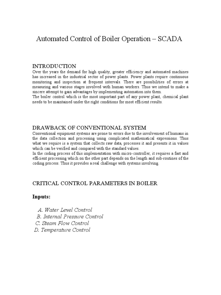 Automated Control of Boiler Operation | PDF