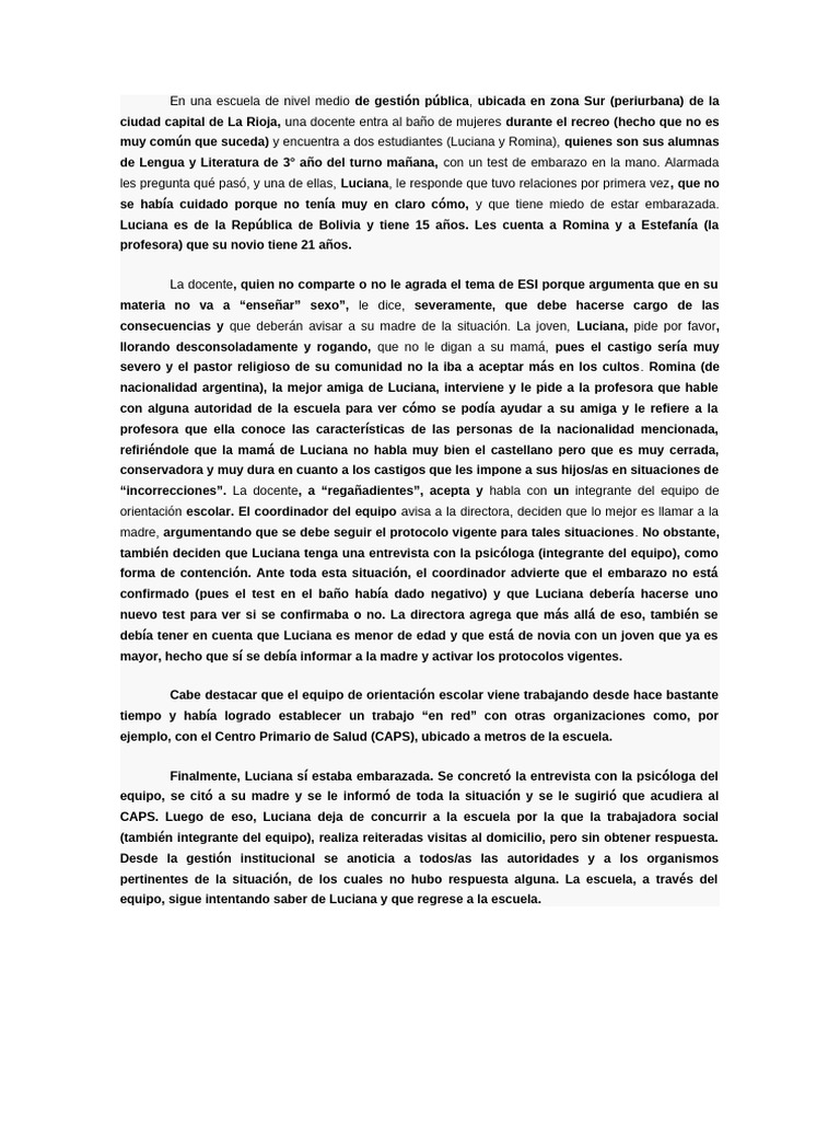 Relato de Luciana | PDF