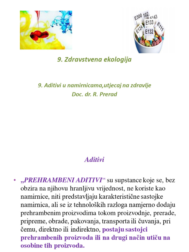 Aditivi U Namirnicama | PDF