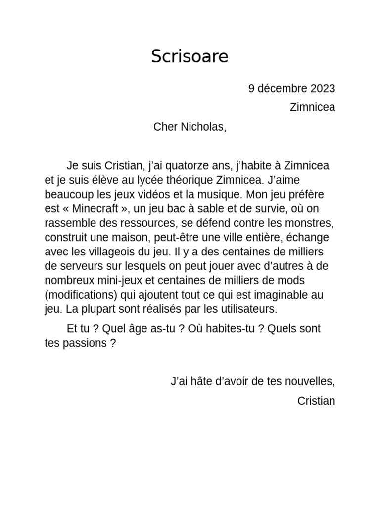 Scrisoare | PDF