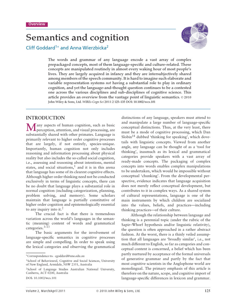 Language, Semantics, and Cognition Insights | PDF | Semantics | Language Arts & Discipline