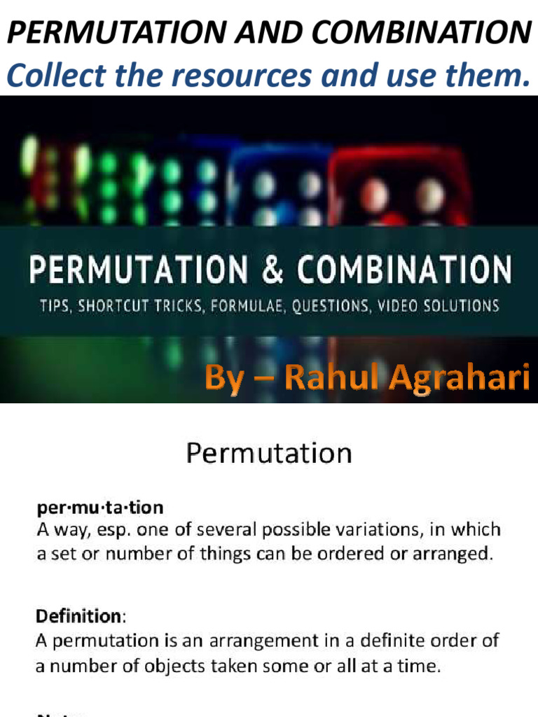 Permutation and Combination Class | PDF