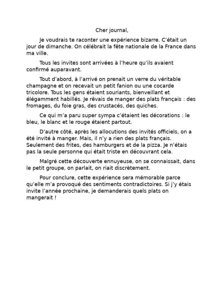 Journal Sentiments Contradictoires | PDF