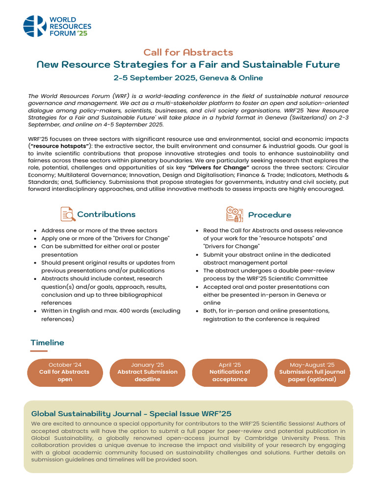 WRF25 Call For Abstracts - Final | PDF