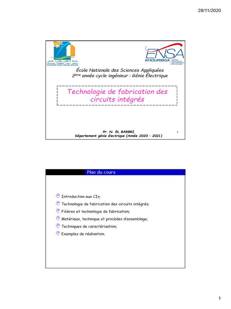 Cours Techno - Chapitre I | PDF