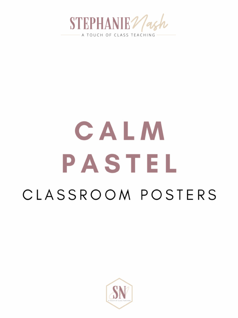 Calm Pastel Positive Affirmation Classroom Posters | PDF
