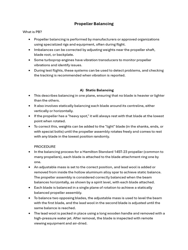 Propeller Balancing | PDF