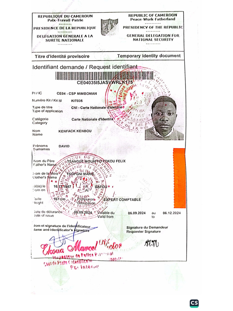 Cni Kenfack Kenbou David | PDF