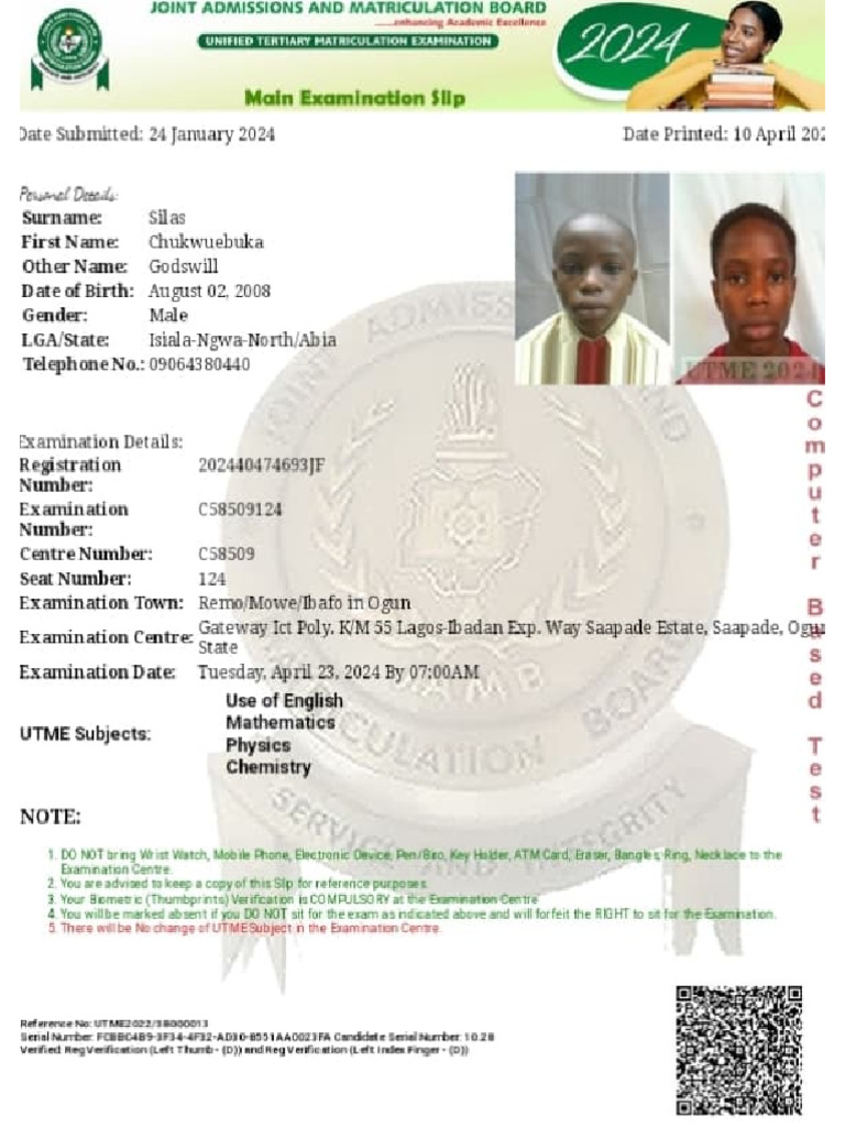 Jamb Reprint Silas | PDF