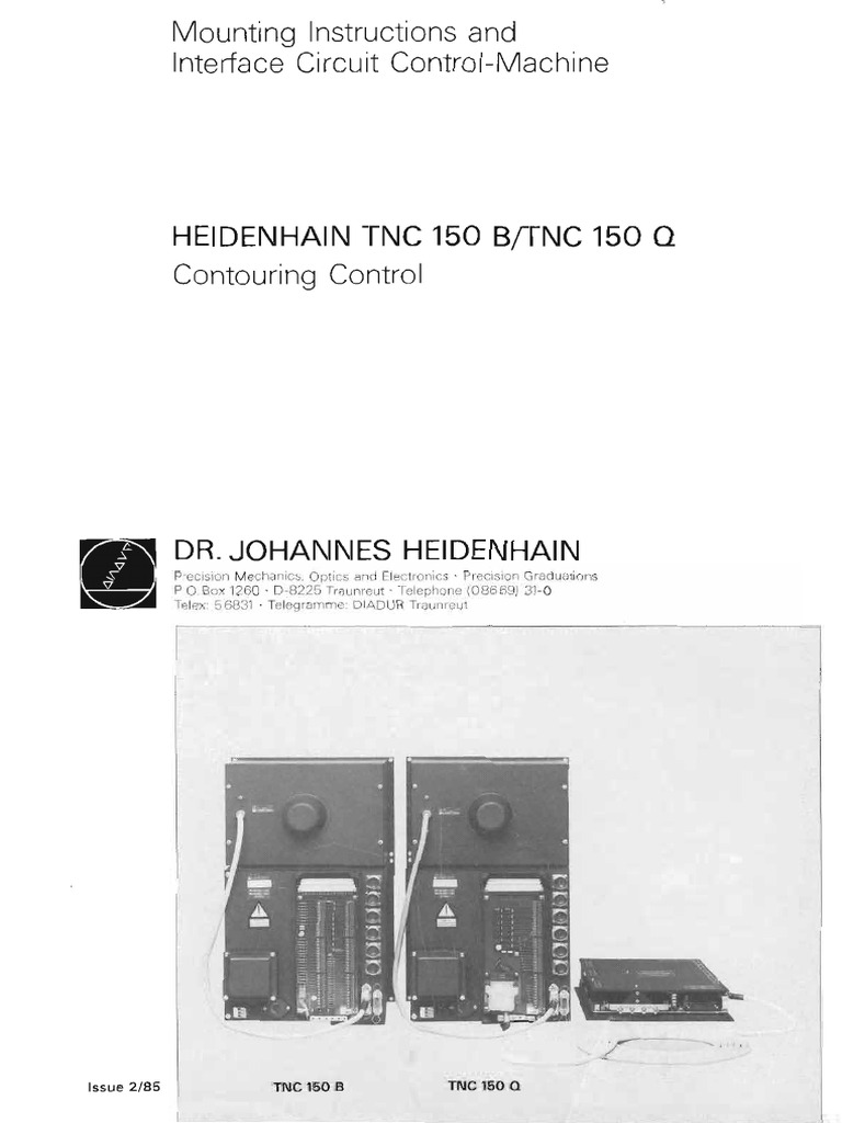 Heidenhain TNC 151 AP Installation Instructions | PDF