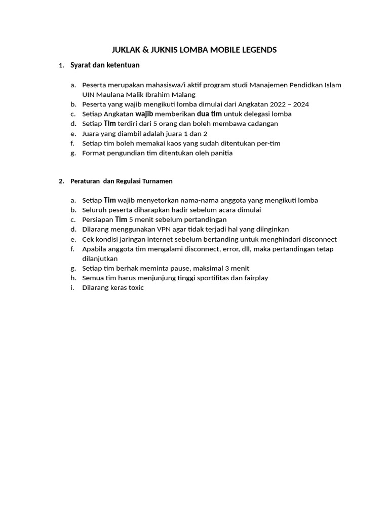 Juklak & Juknis ML | PDF