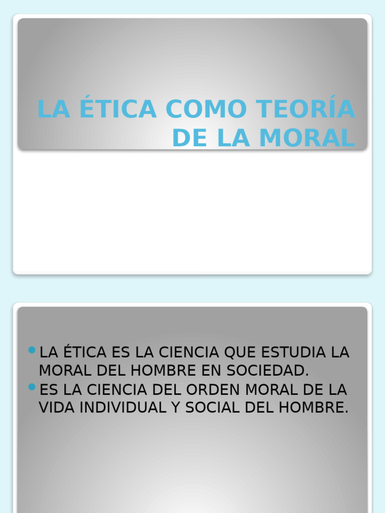 La Ã Tica Como Teorã A de La Moral | PDF