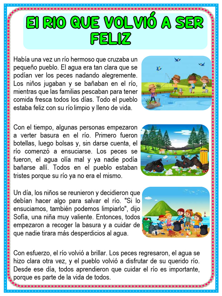 F. Leemos El Cuento El Rio Que Volvió A Ser Feliz | PDF