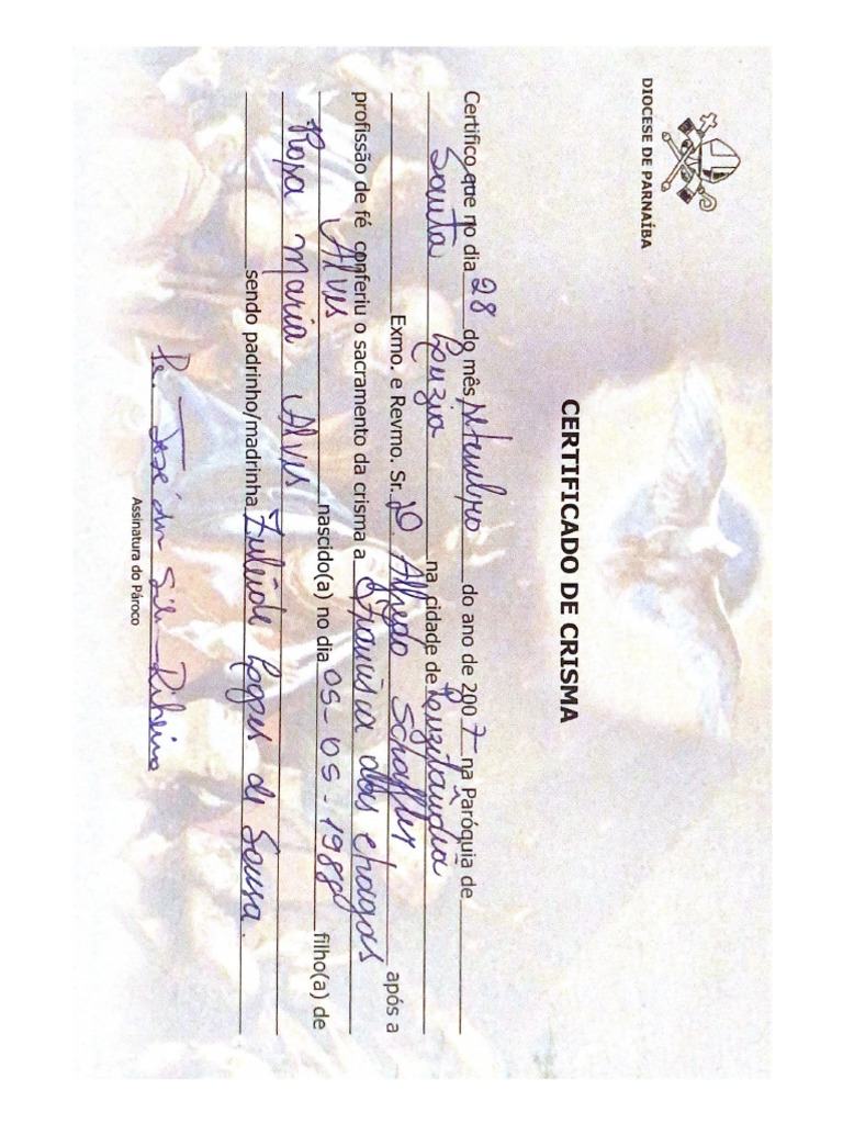 Certificado de Crisma | PDF