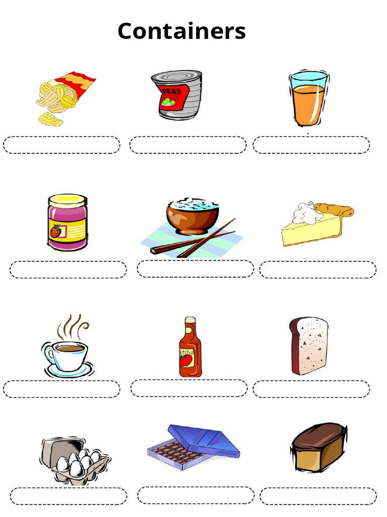 Containers Countable Uncountable Worksheet | PDF