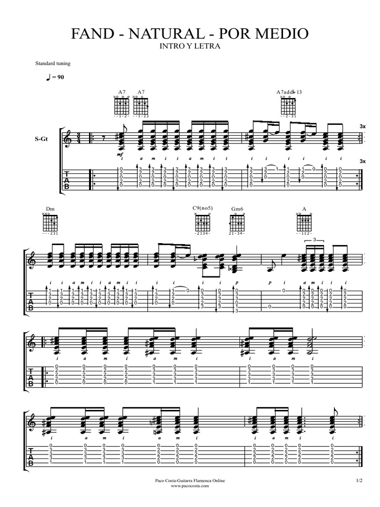Fandango Natural - Por Medio - Intro y Letra | PDF