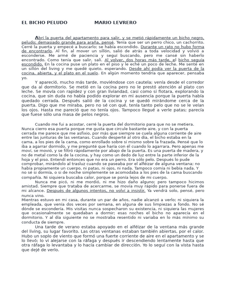 El Bicho Peludo | PDF