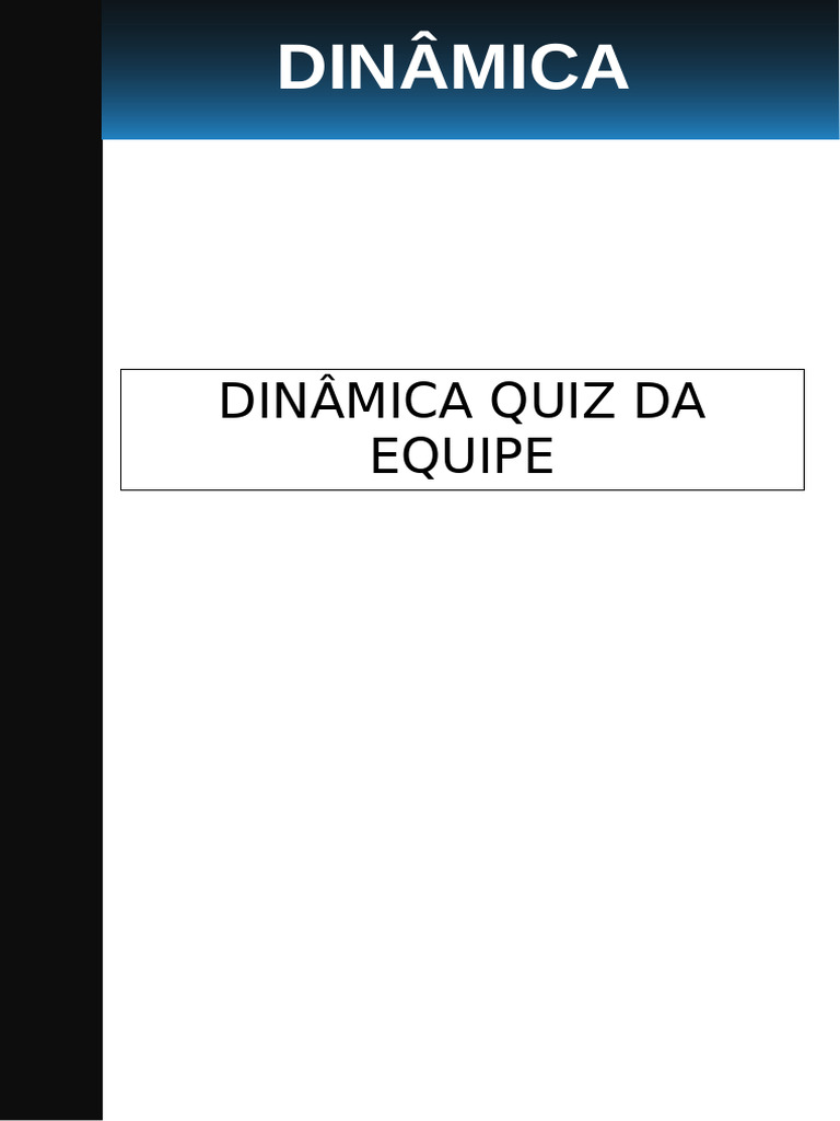 Dinâmica Quiz Da Equipe | PDF