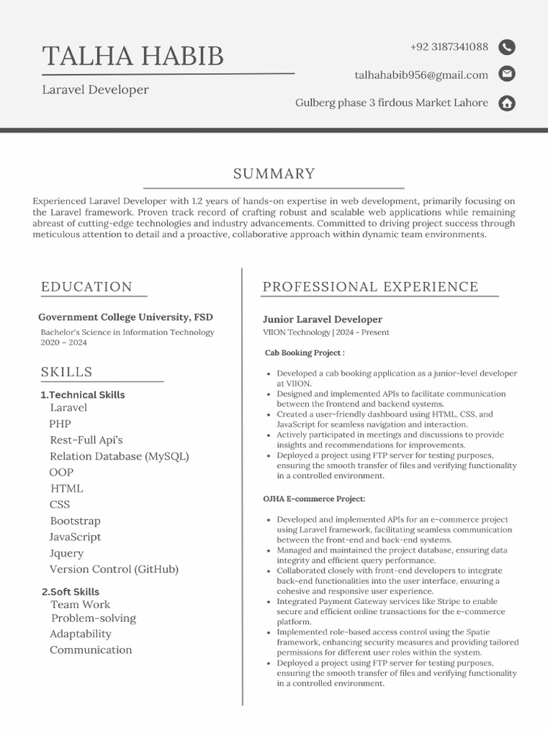 Talha Habib - Resume | PDF