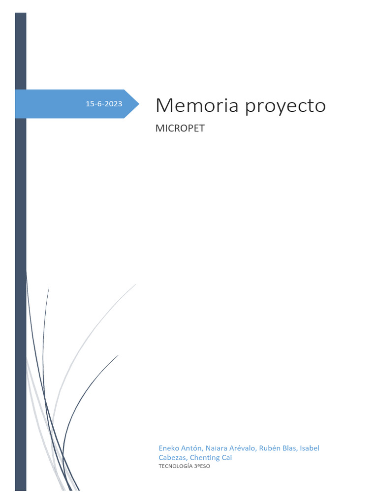 Memoria Proyecto Micropet | PDF