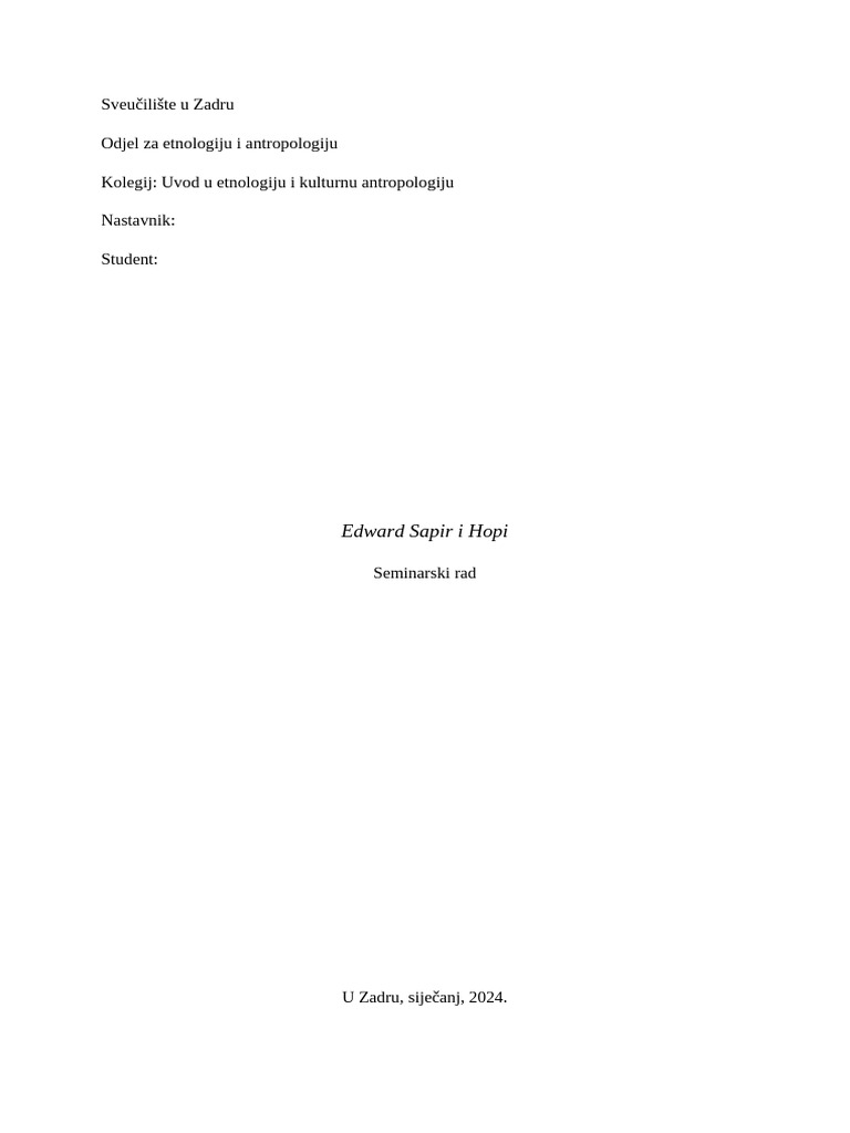 Sapir i Hopi: Kultura i jezik | PDF | Southwest Tribes | Social Science