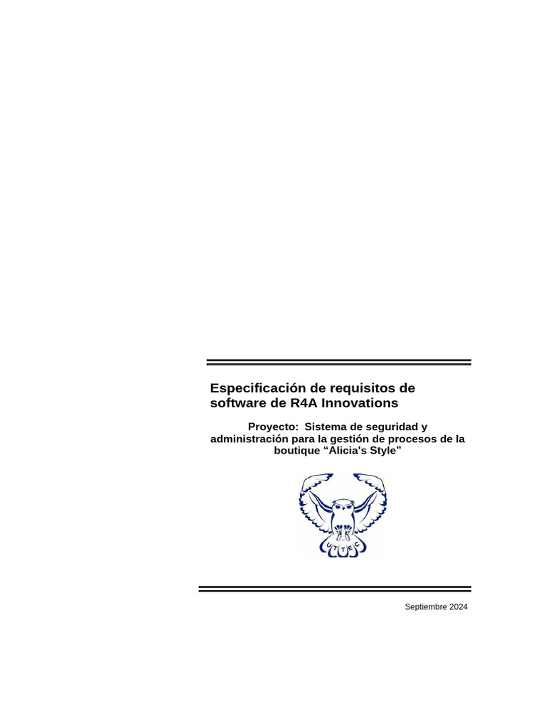 Especificación de Requisitos de Software de R4A Innovations | PDF