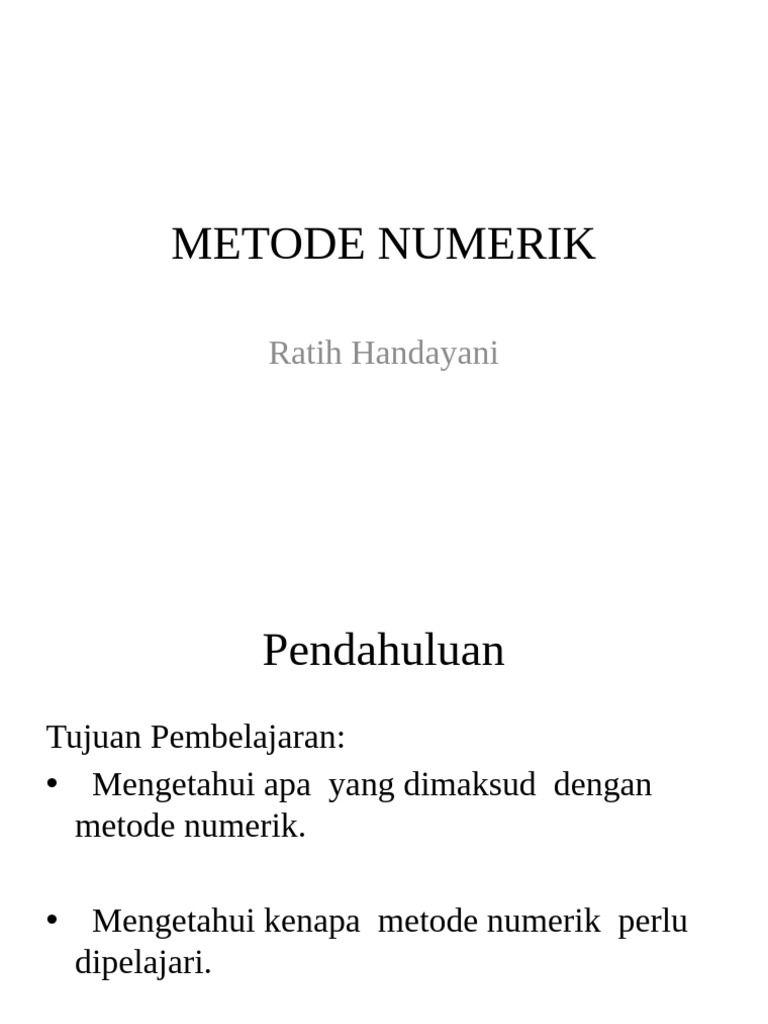 Metode Numerik Pert 2 | PDF