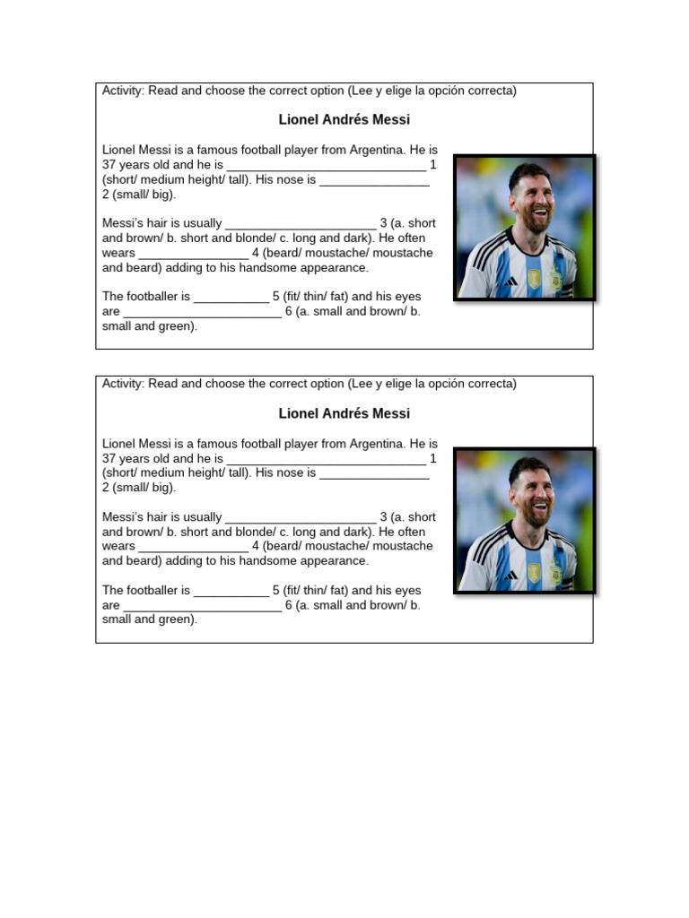 Messi Description | PDF