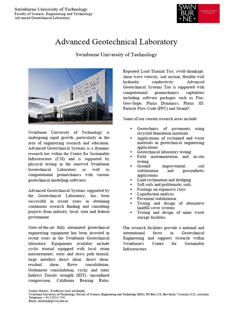 Geotechnical Laboratory Facilities | PDF