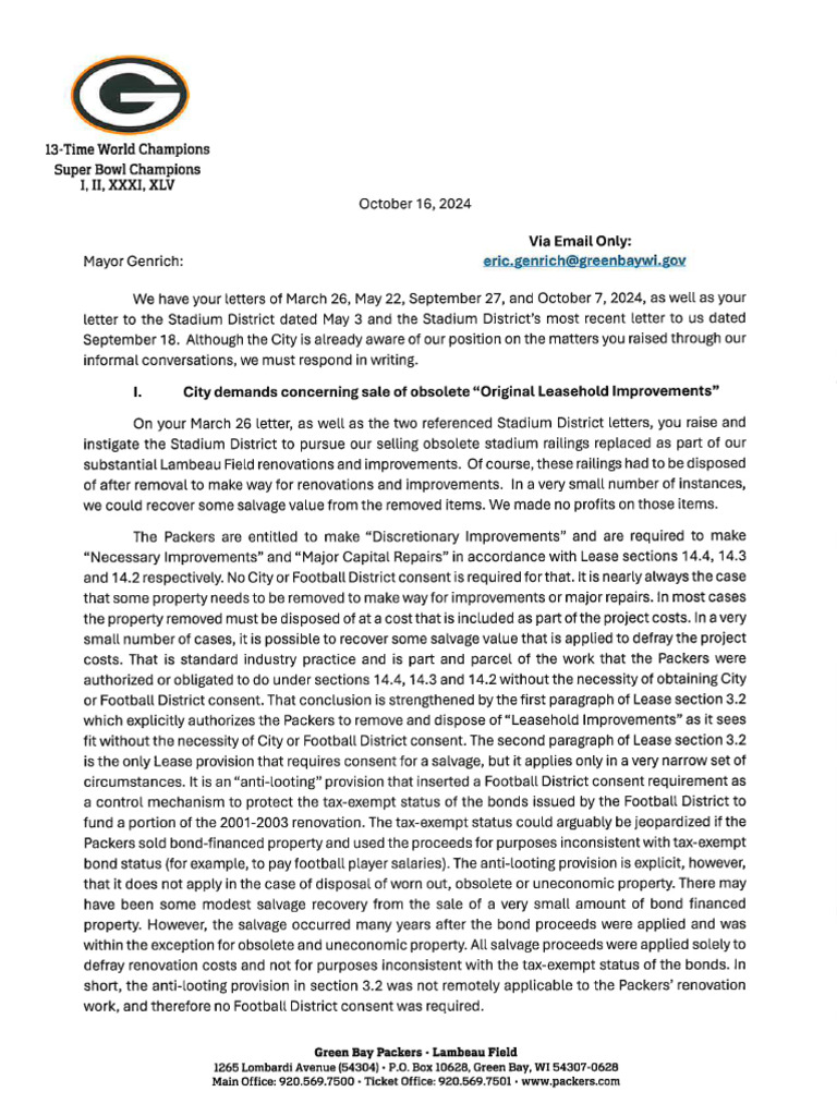 Packers Letter No. 2 | PDF