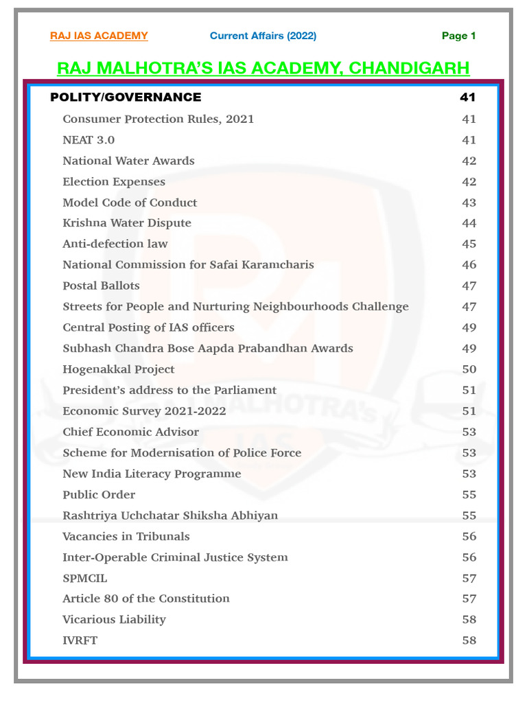 Current Affairs 2022 | PDF