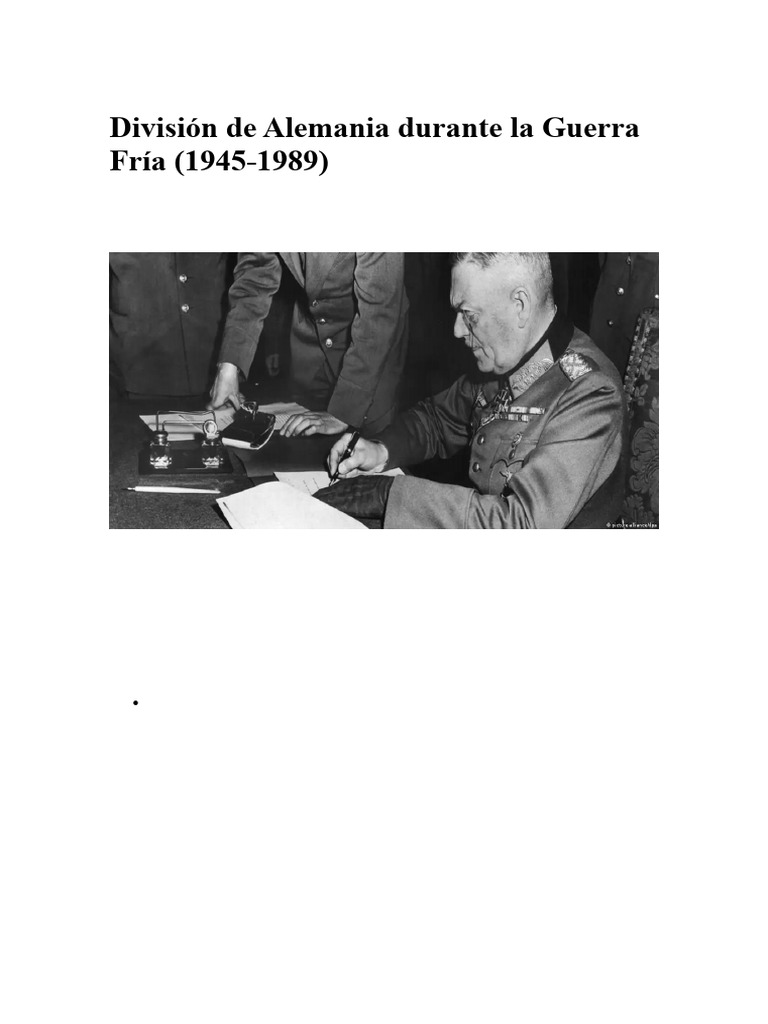 División de Alemania Durante La Guerra Fría (1945-1989) | PDF