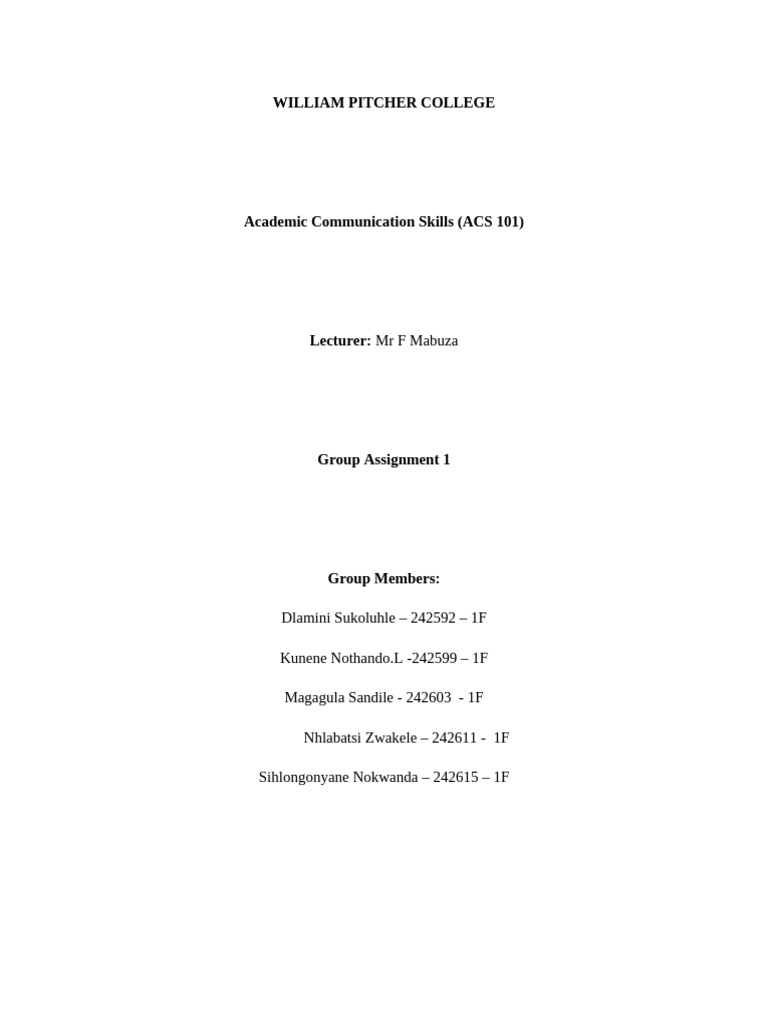 Acs - Note - Taking Draft Assignment | PDF
