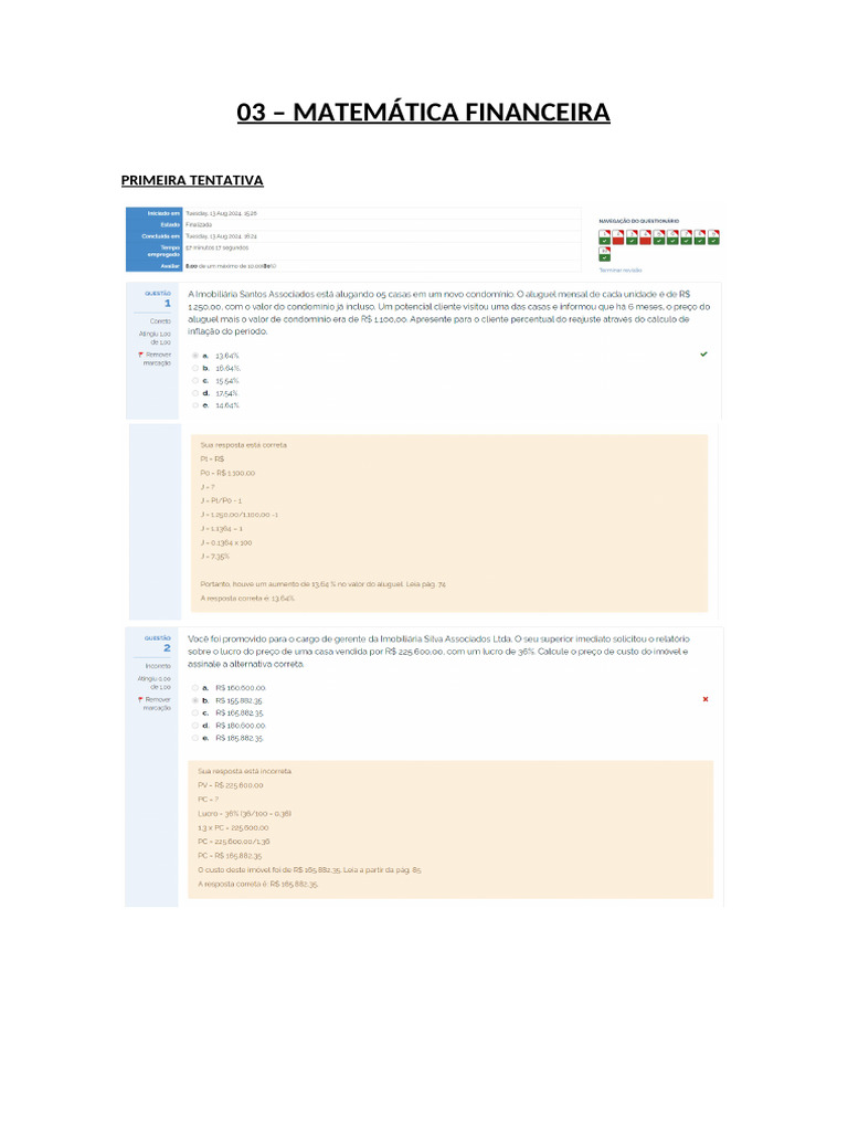 Prova Final - Matemática Financeira | PDF