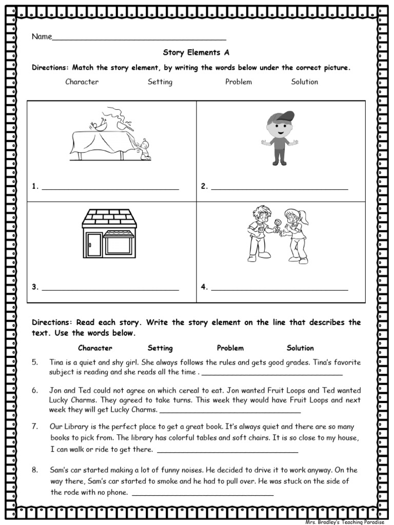 Story Elements A: Name | PDF