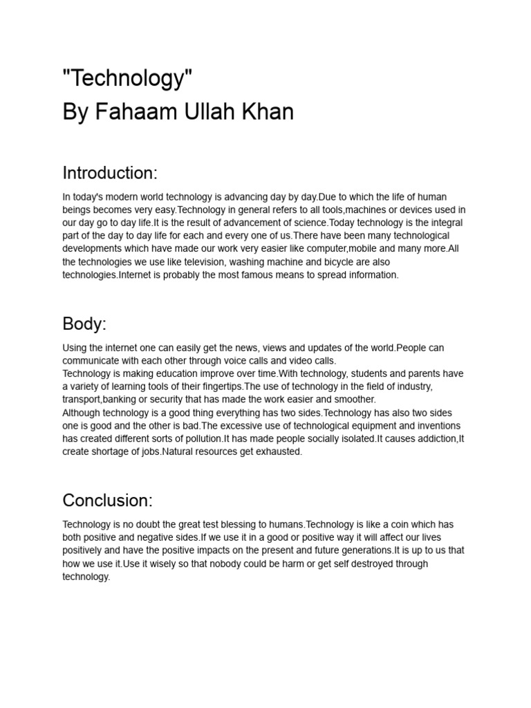 Article On Technology | PDF