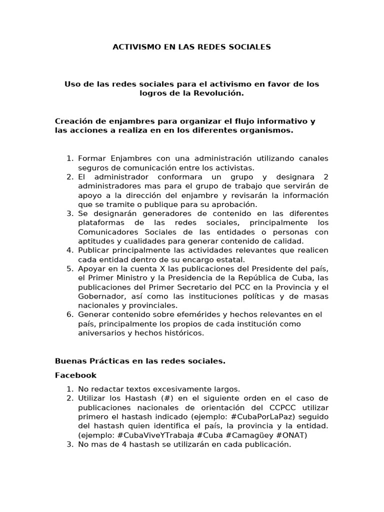 Activismo en Las Redes Sociales | PDF