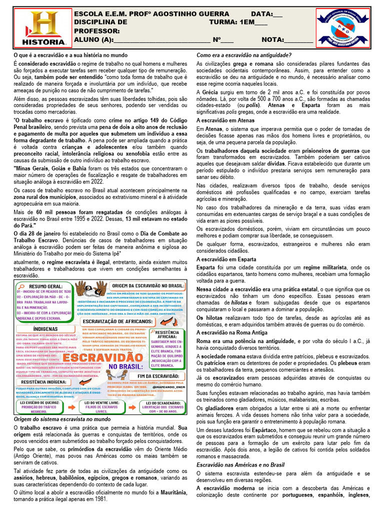 1em - Escravidão Antiga e Moderna - A. Guerra - 2023 | PDF