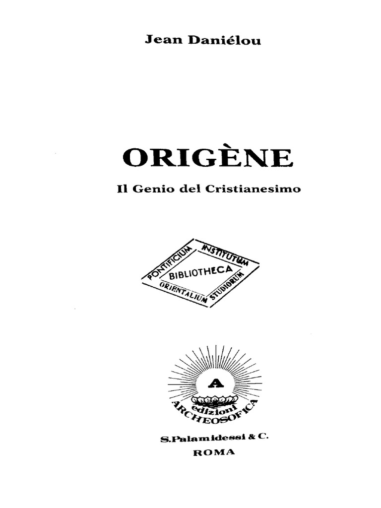 Origène, Il Genio Del Cristianesimo - Damiélou, Jean | PDF