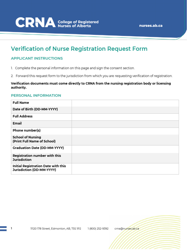 Verification Nurse Request Form | PDF