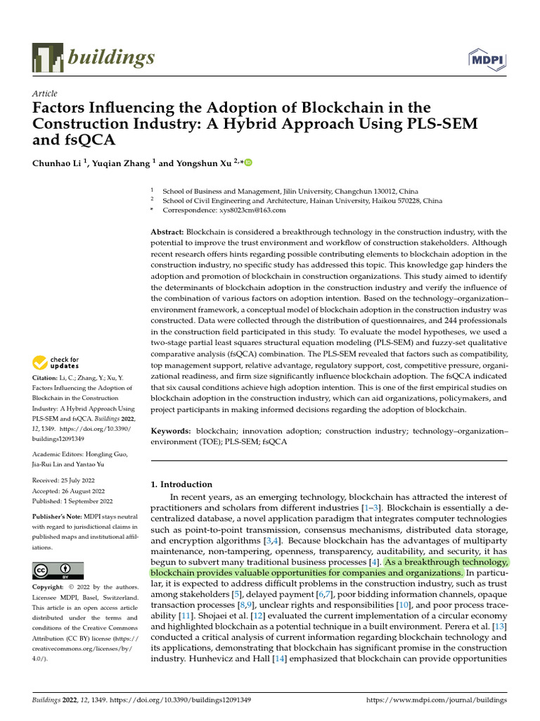 Factors Affecting Blockchain Adoption Sem | PDF