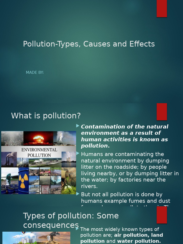 Pollution-Types, Causes and Effects - COMPLETE | PDF