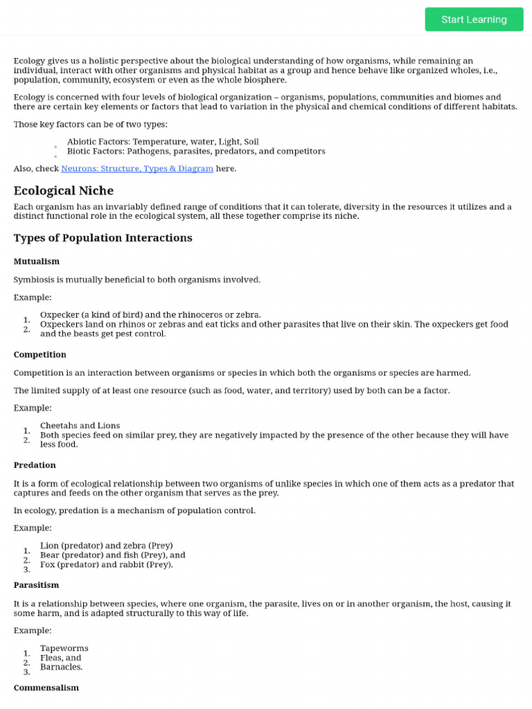 Ecology Notes_Ecological Niche, Pyramids, Ecosystem &Biodiversity | PDF