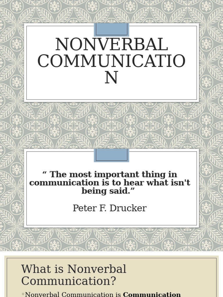 Nonverbal Communication | PDF
