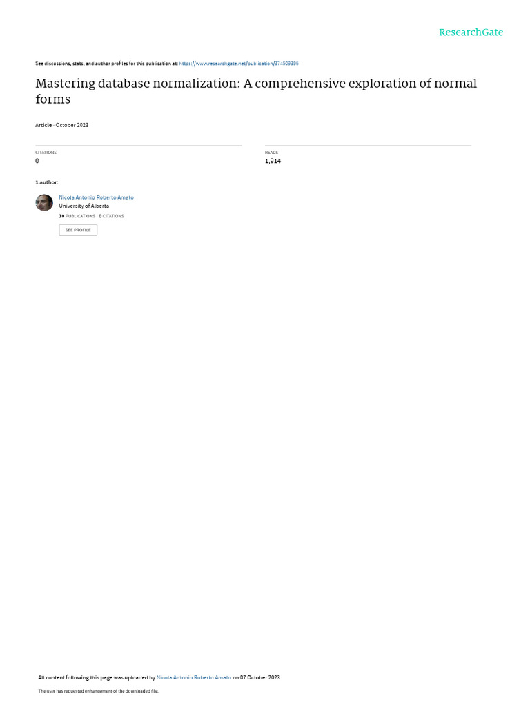 Normalization Research Paper Pdf