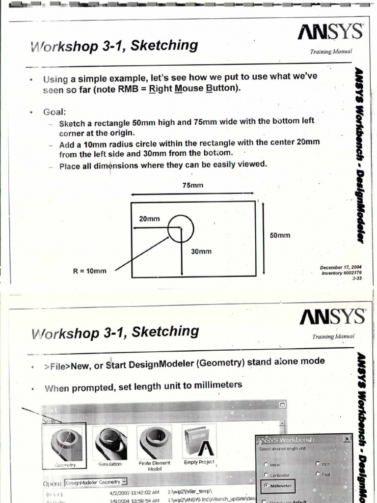 Guía de Bocetaje ANSYS para Principiantes | PDF